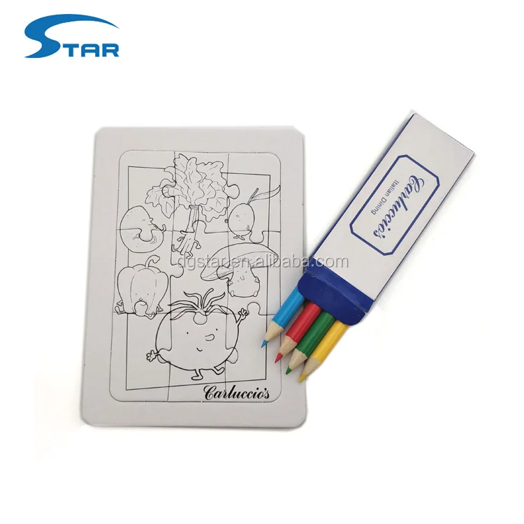 Diy Single Color Printable Blank Coloring Puzzle With Colored Pencil ...