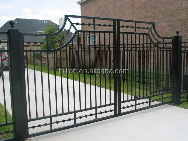 China Factory Wrought Iron Sliding Driveway Gates For Garden House ...