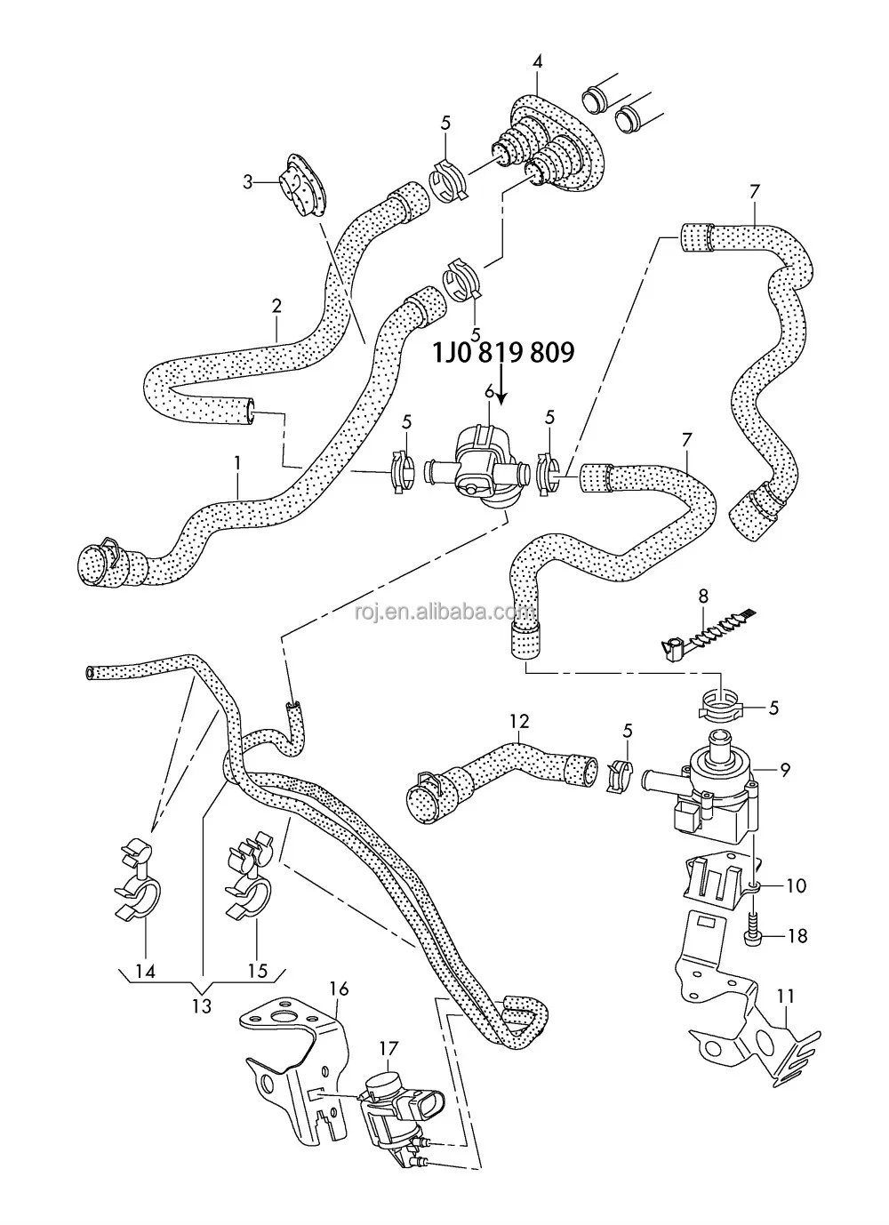 Auto Heater Control Valve Hvac 1j0 819 809 For Audi A4 A6 100 Vw - Buy ...