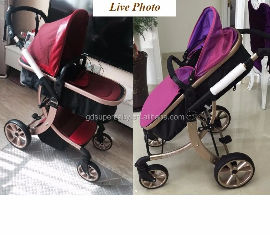 Russian Wholesale New Luxury Baby Stroller 3 In 1 High Landscape Four ...