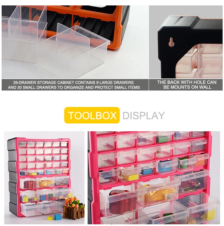 39-drawers Storage Cabinet Tool Box Parts Storage Bin Chest Case ...