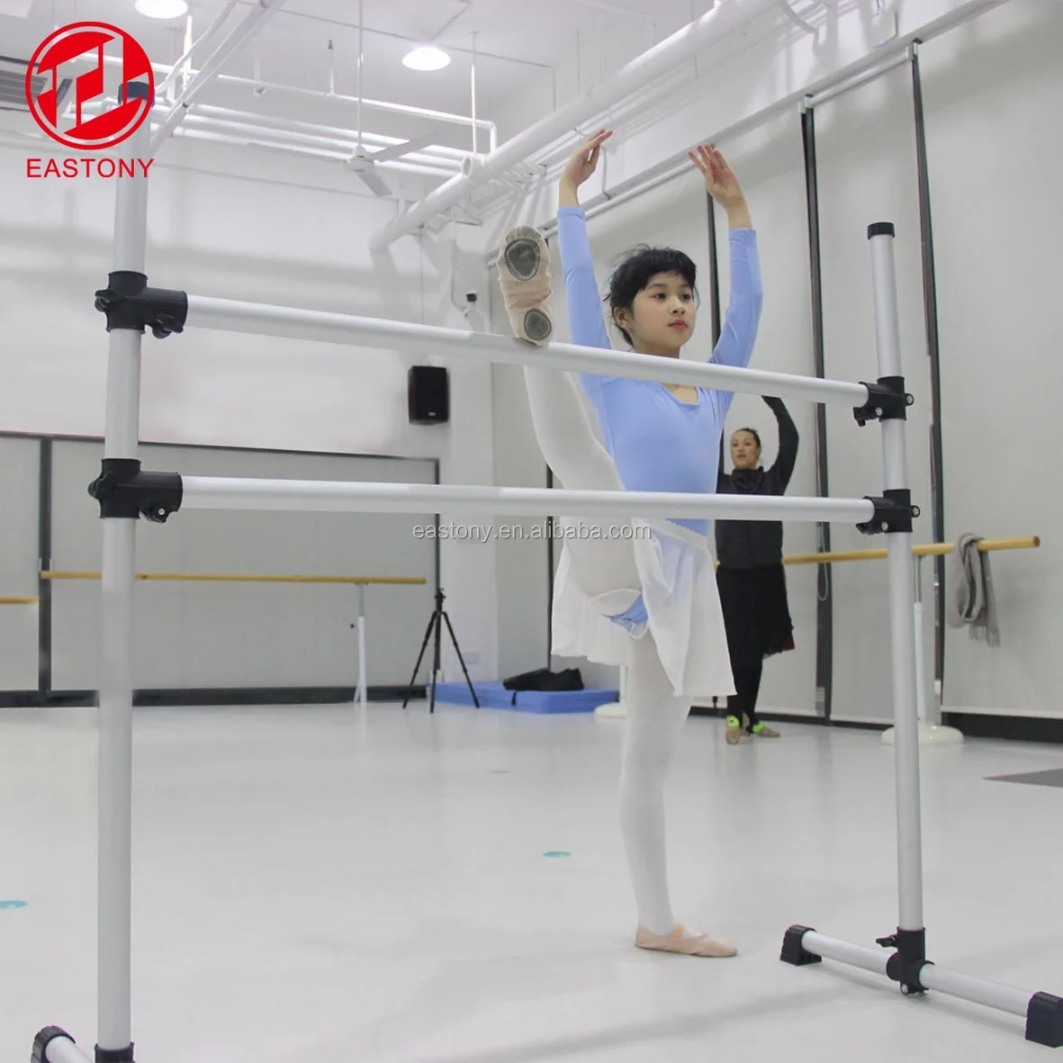 Eastony Portable Double Freestanding Portable Ballet Barre,Stretch ...