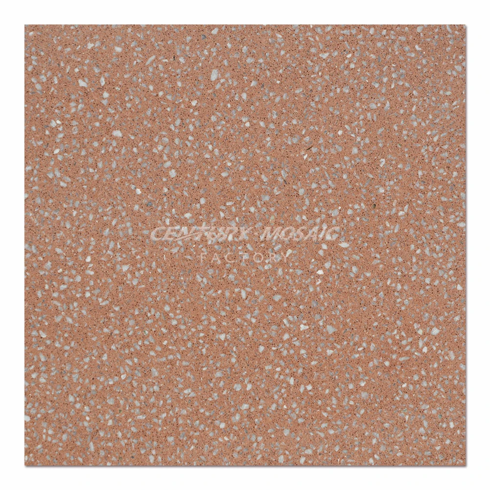 Polished Red Terrazzo Flooring Tiles - 24x24 - OEM Available