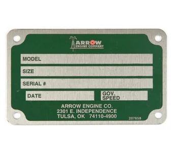 Anodized Aluminum Name Plates With Green Screen Print For Machine - Buy ...