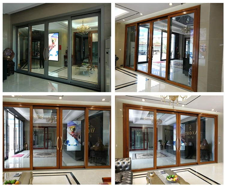 Soundproof Aluminum Comfort Room Door Design Aluminum Clad Wood Sliding ...