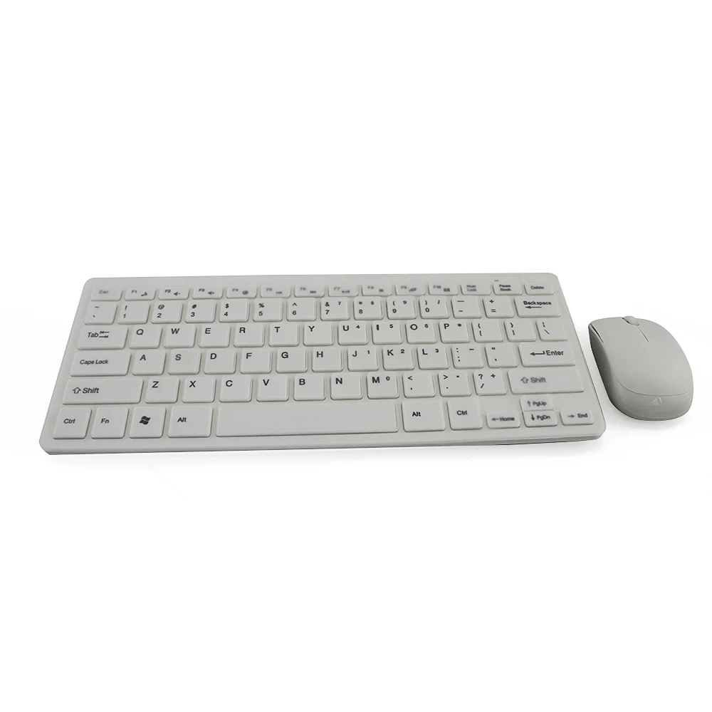 White Computer Wireless Keyboard And 3d Cordless Mouse Combo With ...