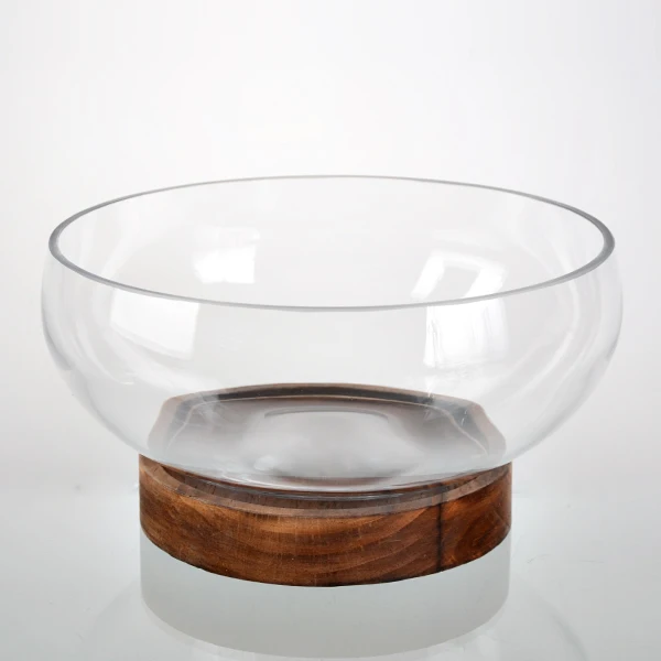 Large Clear Glass Wavy Salad Bowl - Versatile & Sustainable