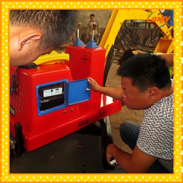 Shopping Mall Amusement Kiddie Rides Coin Operated Excavator For ...