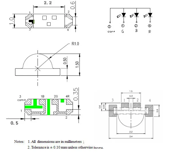 Harvatek 20ma 1206 Side View Rgb Smd Led Datasheet - Buy Harvatek,1206 ...