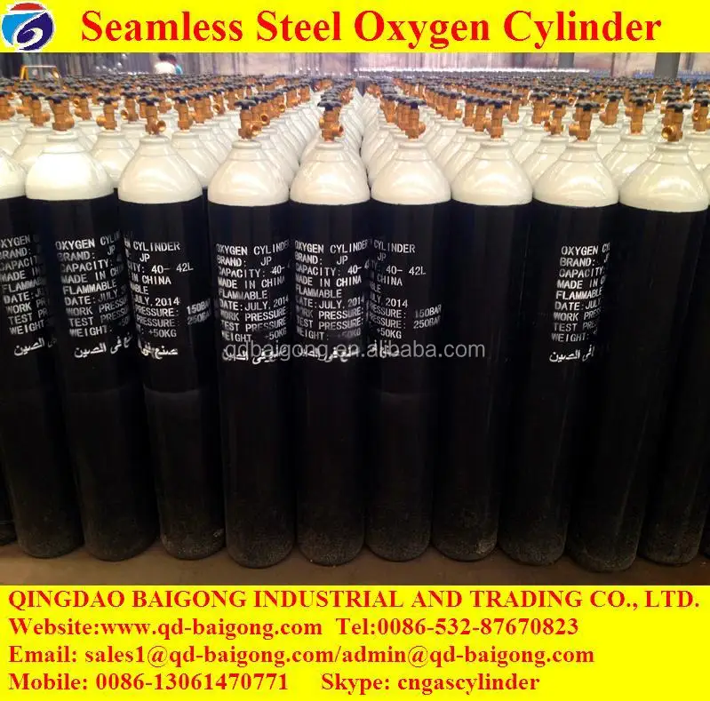 Medical Grade O2 Gas Cylinder Sizes 50l Oxygen Cylinder With Qf-2 Valve ...