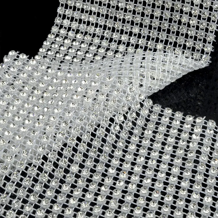 Flexible Rhinestone Trimming Mesh Crystal Banding,18 Rows Elastic ...