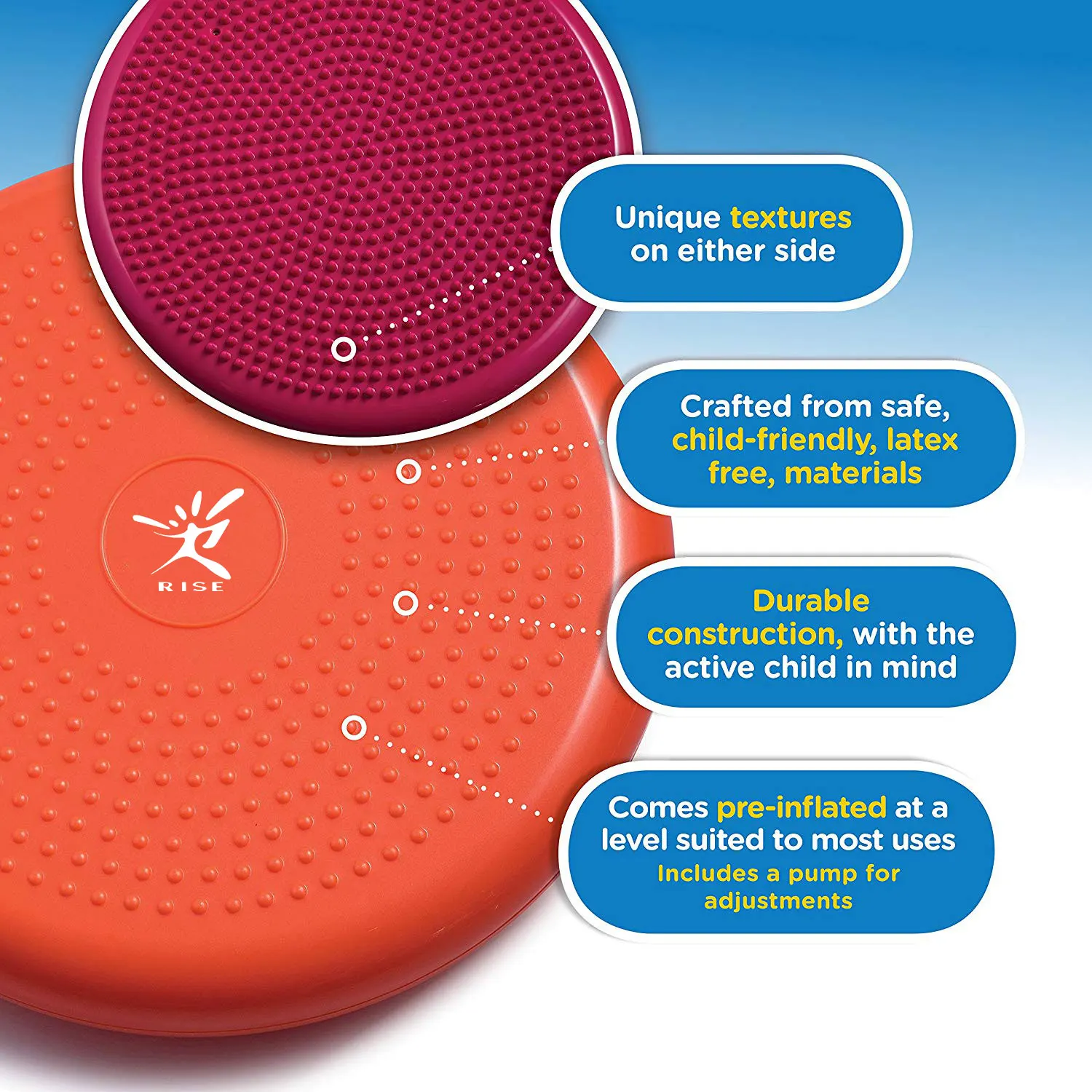 Inflatable Stability Balance Cushion Wobble Wiggle Air Seat Balance ...