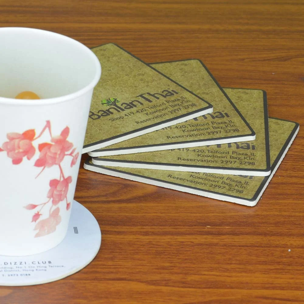 Eco-friendly Custom Shaped Absorbent Paper Drink Coasters