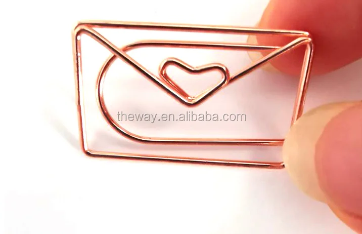 Rose Golden Envelopes Shape Paper Clips/bookmarks Dispensers
