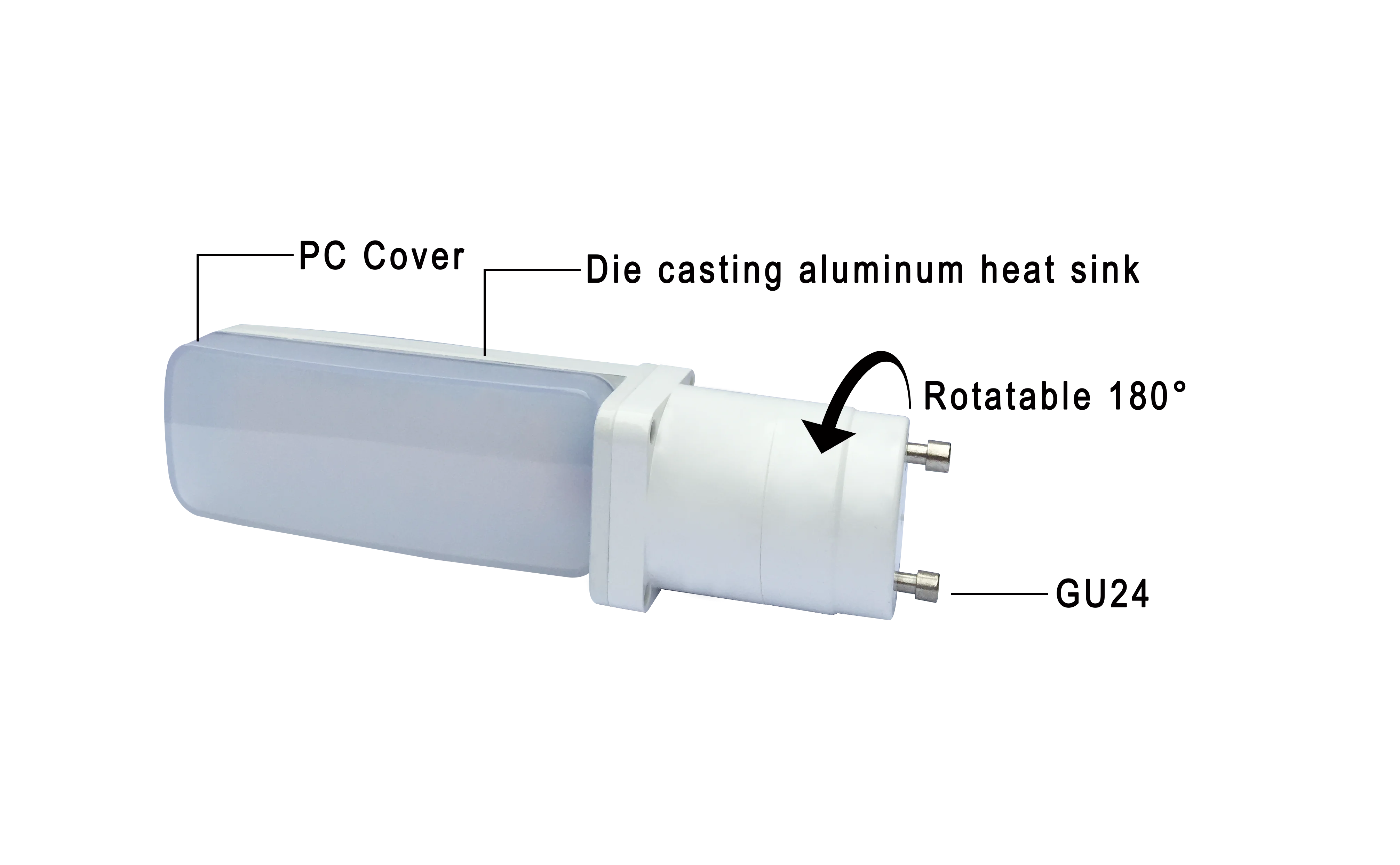 Type B Ul Listed Led Pl Lamp 12w Gu24 Base Pl Lamp Ac120-277v Suitable ...