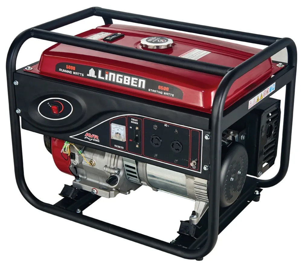 Lingben 6500 Gasoline Generator 5kva 15hp Air-cooled Gasoline Generator ...