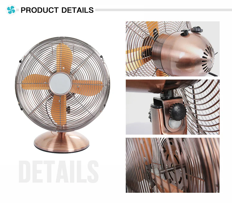 Powerful Cooling Retro Copper Metal Pedestal Standing Fan - Buy Metal ...