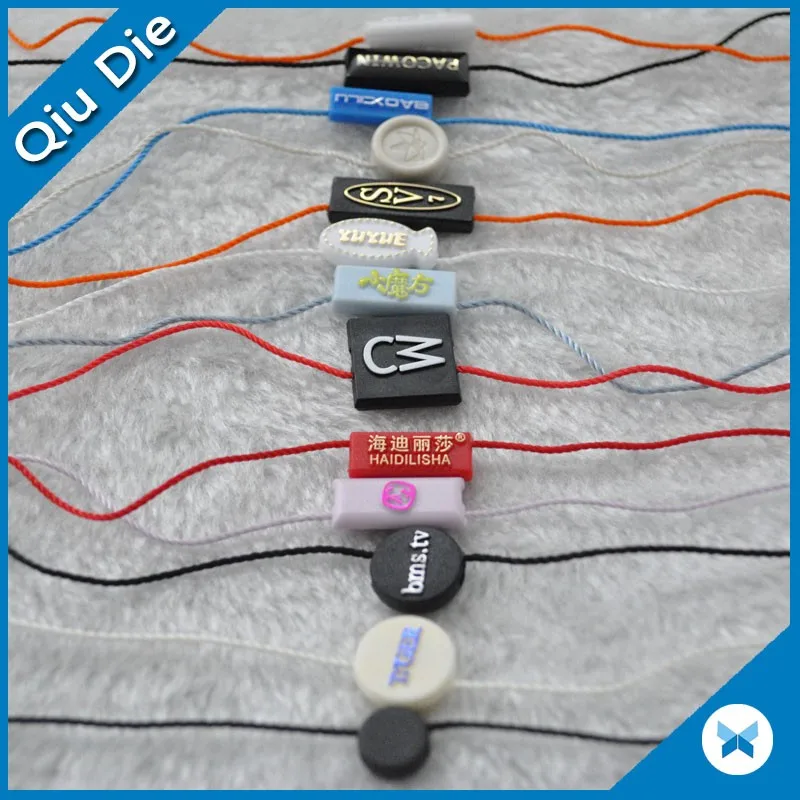 3D Embossed Black Polyester Swing Tag Rope Seal String hang Tag ...