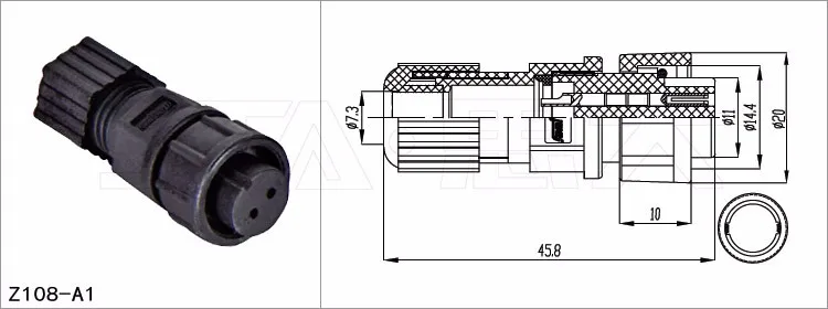 Ltw Z108 Straight Male And Female Electrical Connector,Ip67 2 3 4 5 6 7 ...