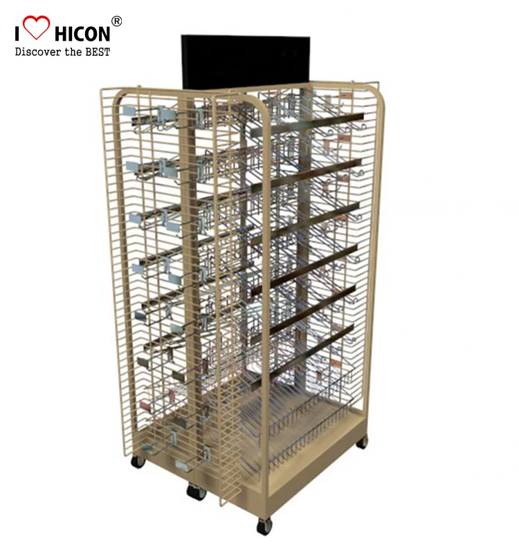 Merchandising Movable Metal Wire Cell Phone Accessory 4-way Floor ...