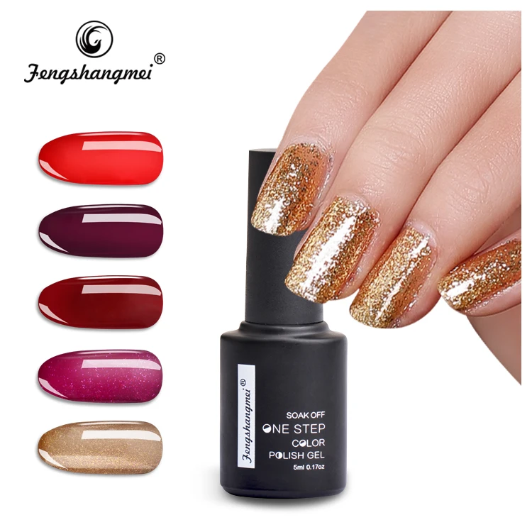 Fengshangmei 5ml 1 Step Color Gel Nails Polish One Step 3 In 1 Uv Gel ...