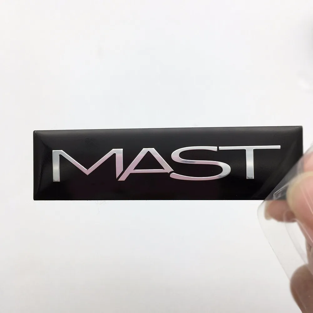 Custom Metal Silver Raised Logo Self-Adhesive Sticker