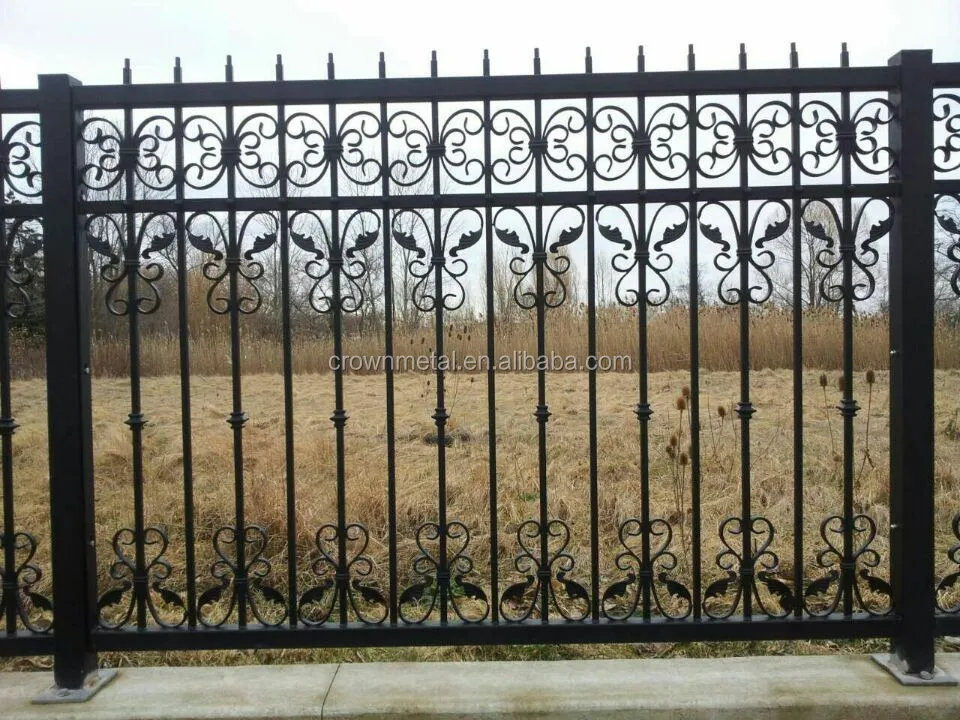 1.5m Height Decorative Wrought Iron Fence Panel Cast Iron Fence Railing ...