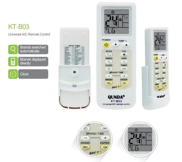 Qunda Universal Air Conditioner Remote Control Kt-b03 Brand Searching ...