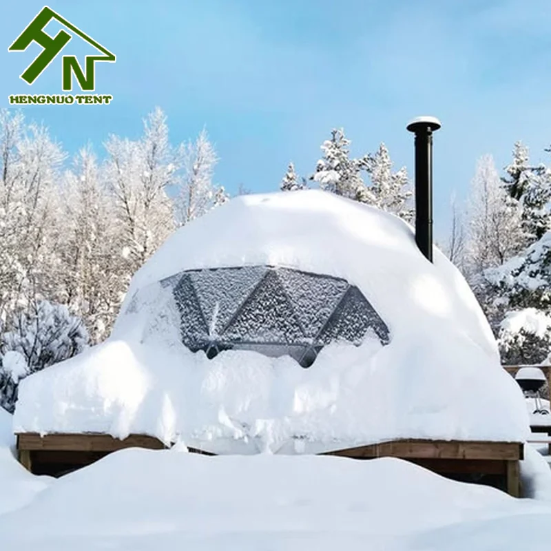 Heavy duty canvas fireproof waterproof fabric geodesic dome camping ...