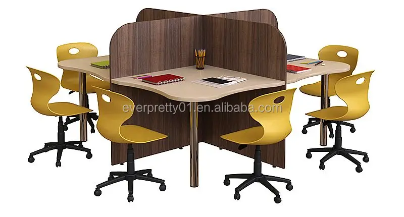 Library Series Student Wooden Reading Table With Partition Good Price ...