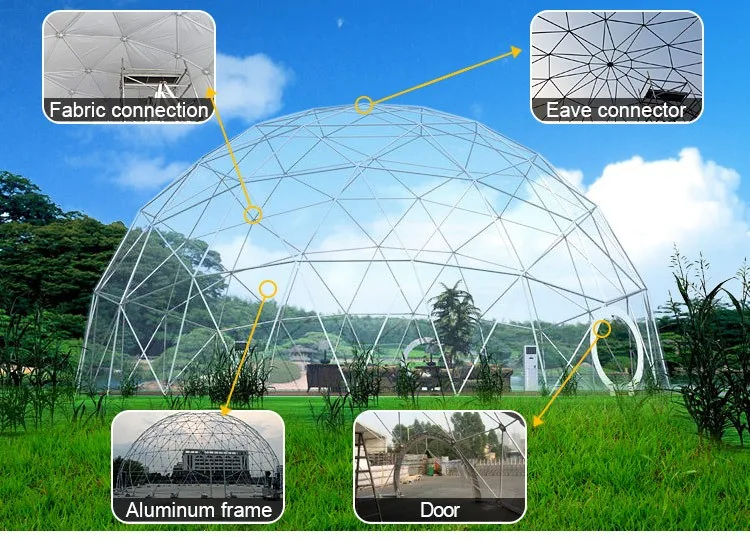 PVC Roof Metal Frame - Prefabricated Domes Geodesic Dome House Sphere ...