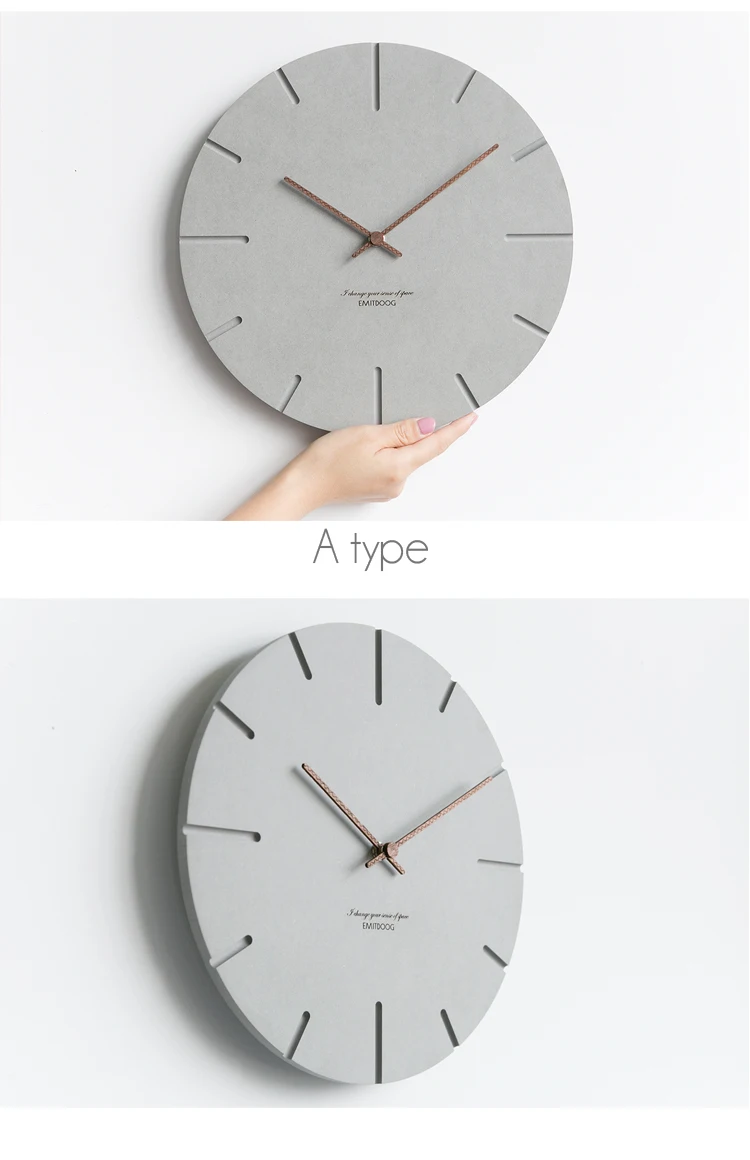 Emitdoog European Brief Office Clock Home Decor Classic Wall Clock Grey ...