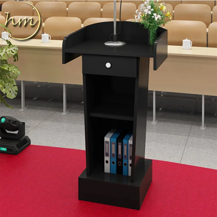 Modern Wooden Church Pulpit Lectern with Adjustable Features - OEM