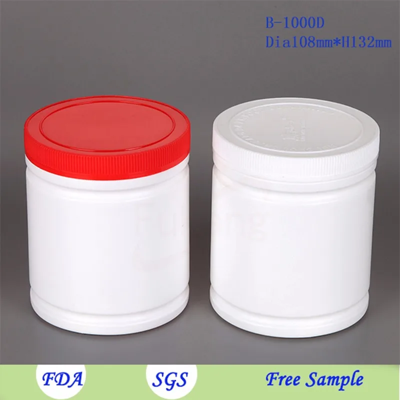 2.5 Liter HDPE Plastic Protein Powder Containers - Wholesale