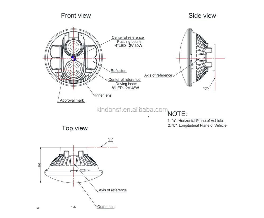 Emark E24 Approved 80w Led Head Lamp Headlight Vehicle Light Multivolt ...