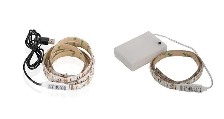 5 Volt Usb Led Strip 5050 Rgb Tv Background Light Kit With 17key Rf ...
