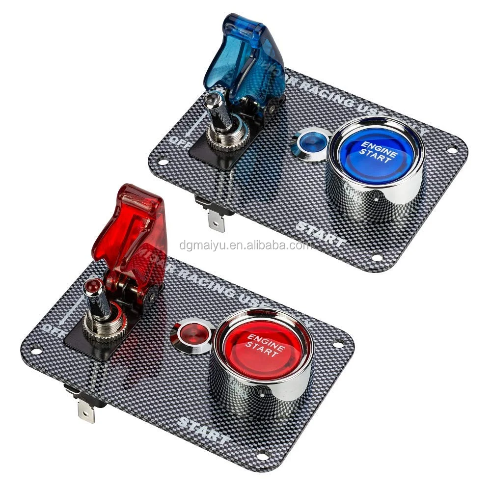 Carbon Fiber Racing Car Ignition Switch Panel with Push Button Starter ...