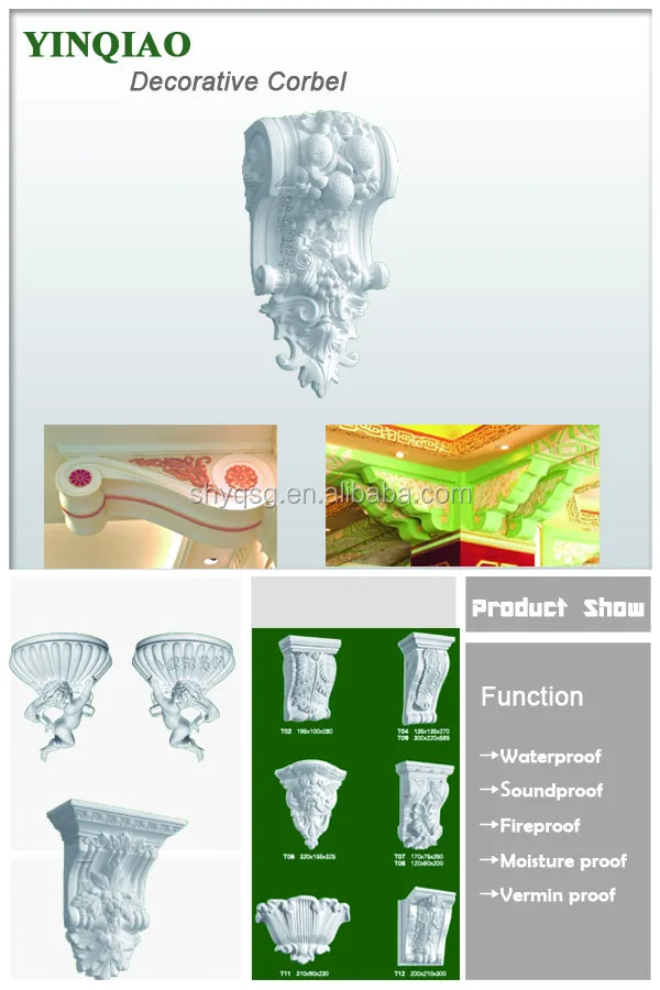 Decorative Gypsum GRG GRC Pillar Head Modillion Bracket