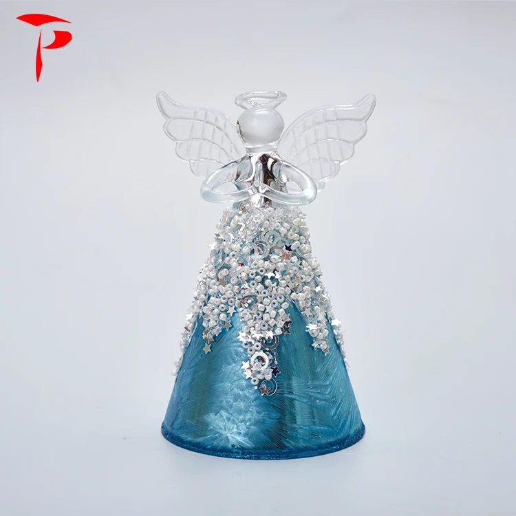 Handblown Glass Angel Christmas Ornaments Small Glass Angel Figurines ...