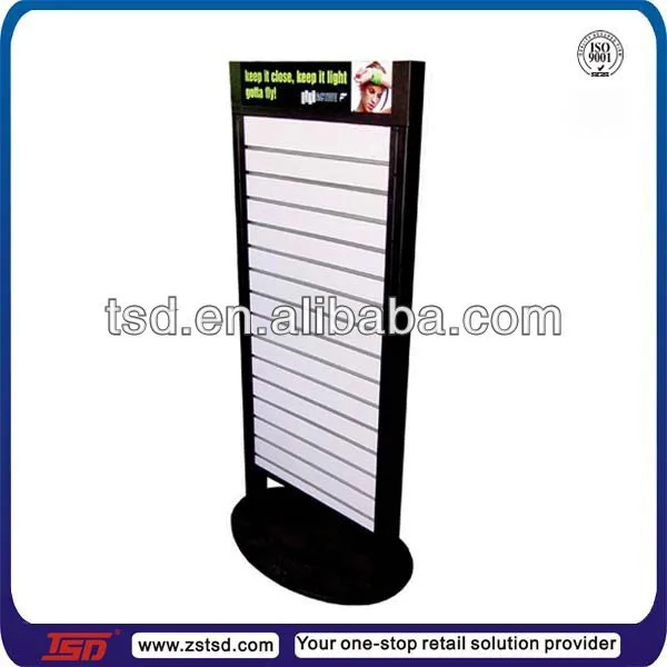 Floor Mdf Wooden Slatwall Display Rack,Heavy Duty Rotating Display ...