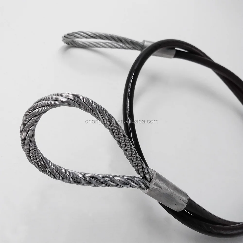 4mm Black Pvc Wire Rope Bridle Slings,3000mm Length Cable Sling With ...