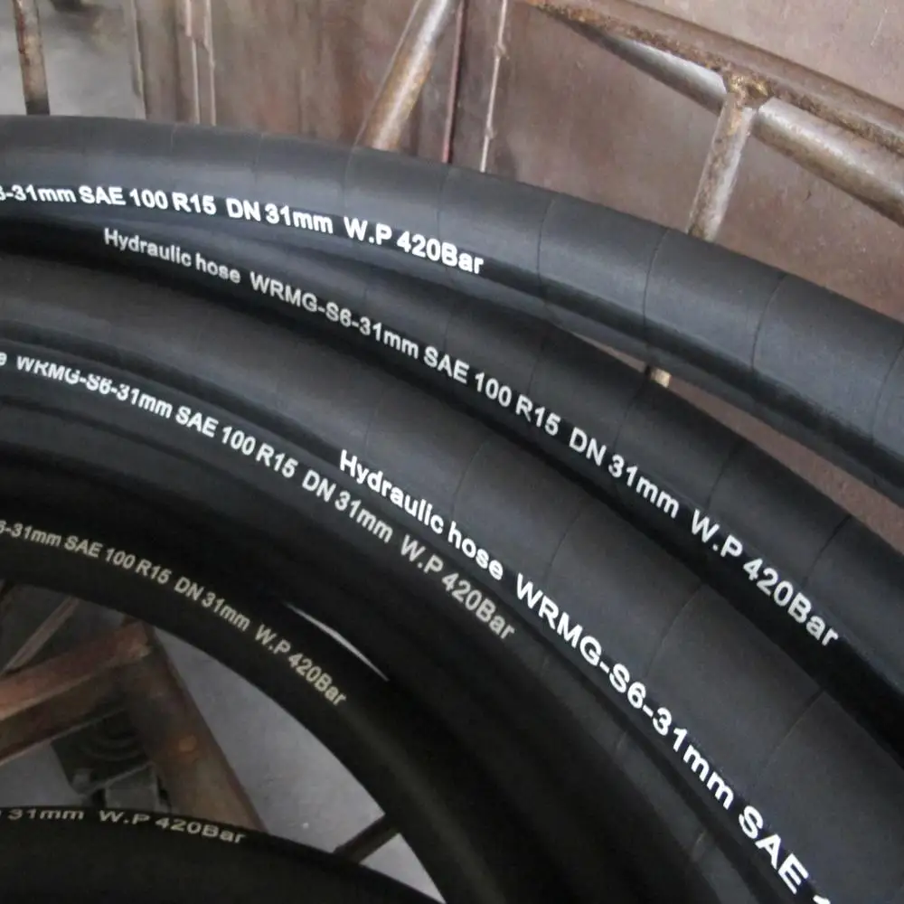 Manguera Hidráulica Sae R15 De Alta Presión,4 O 6 Espirales De Alambre ...