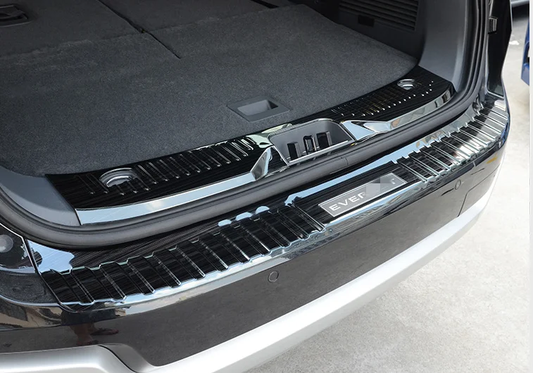 2pcs New Upgrade Built In And Rear Guard,Black Abs Rear Door Sill Plate ...