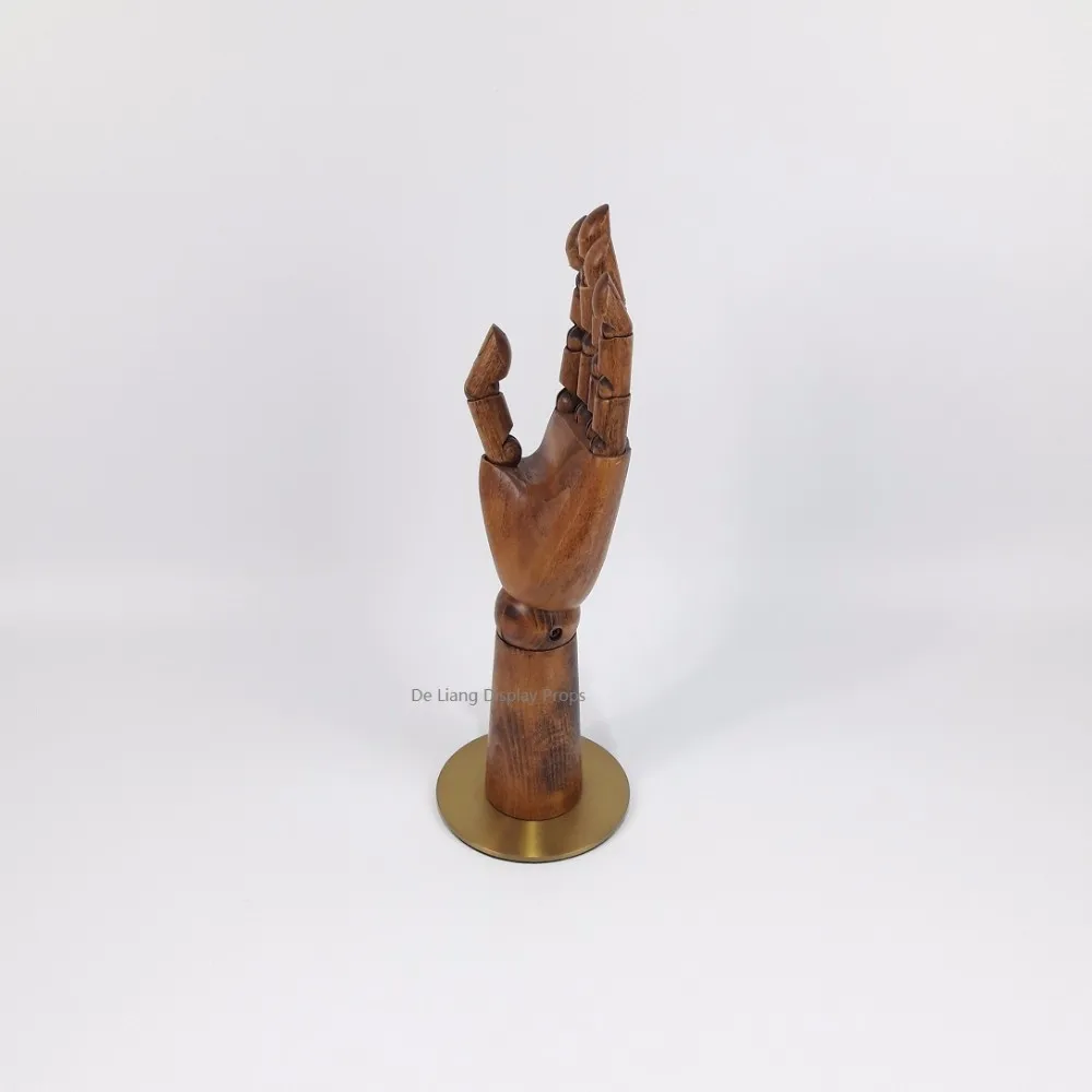 Dlw480 Antique Dark Brown Dummy Wooden Hand Mannequin Display With ...