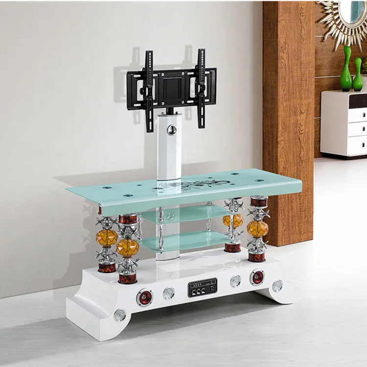 Modern Wooden Tempered Glass Lcd Tv Stand Table Model With Bracket ...