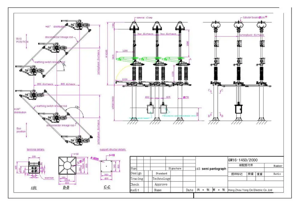 Vertical Operate Semi Pantograph Type Gang Explosion-proof Isolator ...