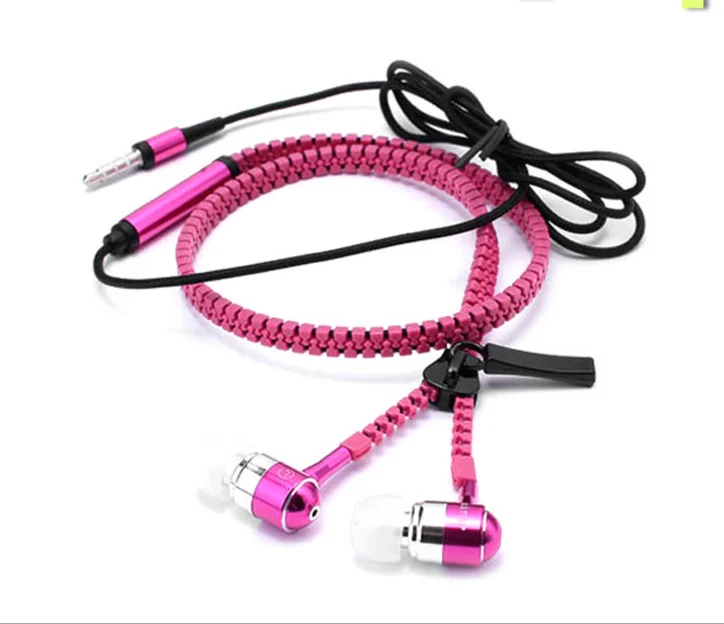 High Quality Metal Zipper Earphones For Mobile Phone In-ear With Mic ...