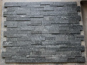 Shimmering Black Flamed Face Quartzite Stacked Ledge Stone Panels - Buy ...