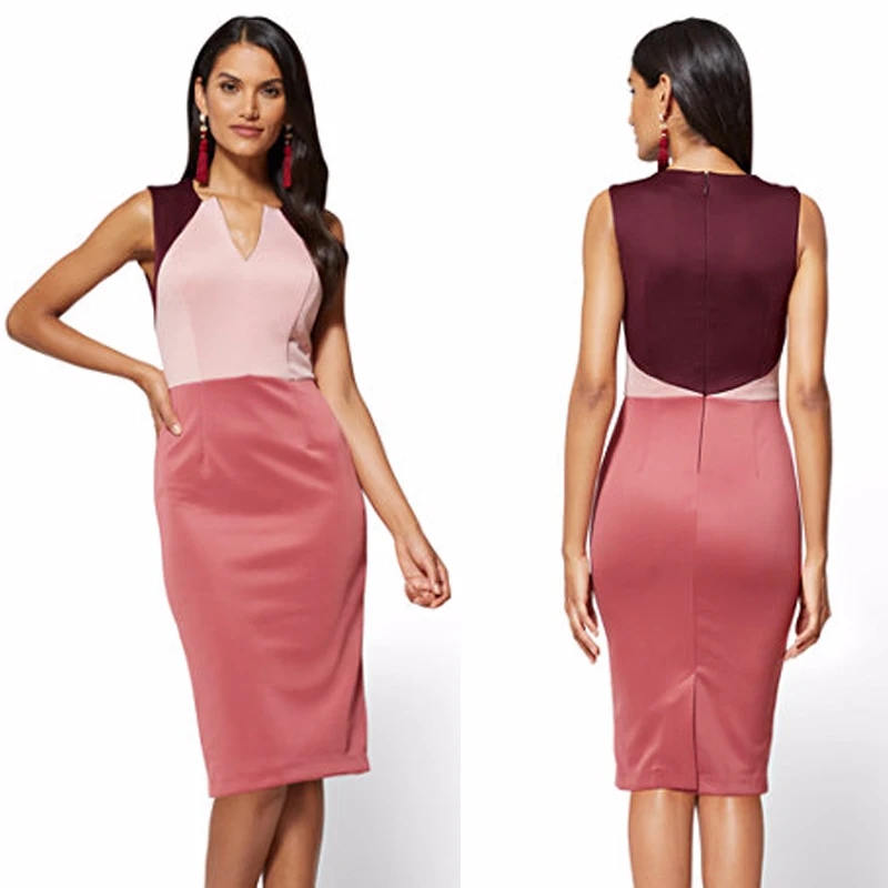 Latest Formal Dress Patterns For Women Office Wear Clothing Of V Neck ...