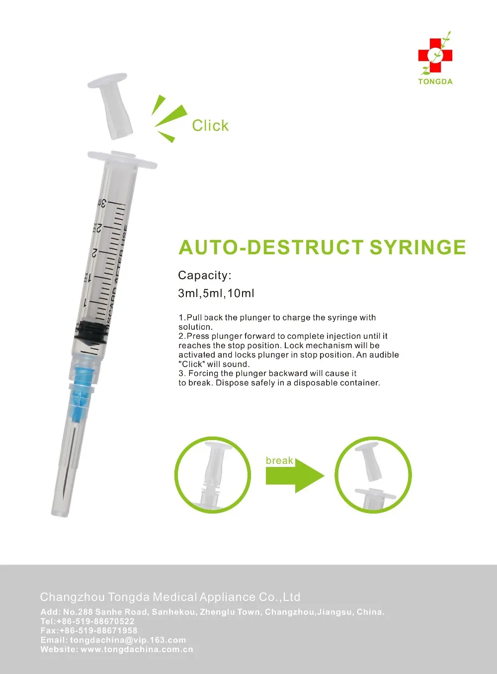 Disposable Auto-disable Syringe - Buy Auto-disable Syringe,Plastic Auto ...